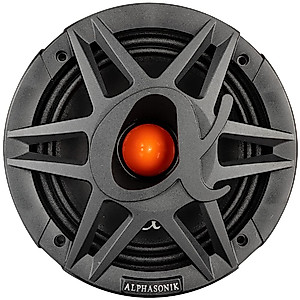 Alphasonik 1 Pair of VCA654 VENUM PRO Series 6.5" 1400 Watts Max 350 Watts RMS Mid-Range Car Audio Speaker 4-Ohm Proprietary Grille, Cast Basket, Cloth Surround, Non Pressed Paper Cone, Ferrite Magnet