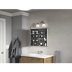 KOHLER Medicine Cabinet, Bathroom Medicine Cabinet, Slow-Close Mirrored Door and Interior, Surface or Recessed Installation
