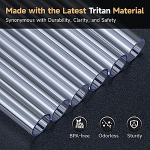 Mt.Jun 6-Pack Replacement Straws for Stanley 30/40 oz Tumbler, Premium Tritan Material, BPA Free & Food Grade, Includes a Cleaning Brush [Safeguarded by Protective Film for Hygiene, Remove Before Use]