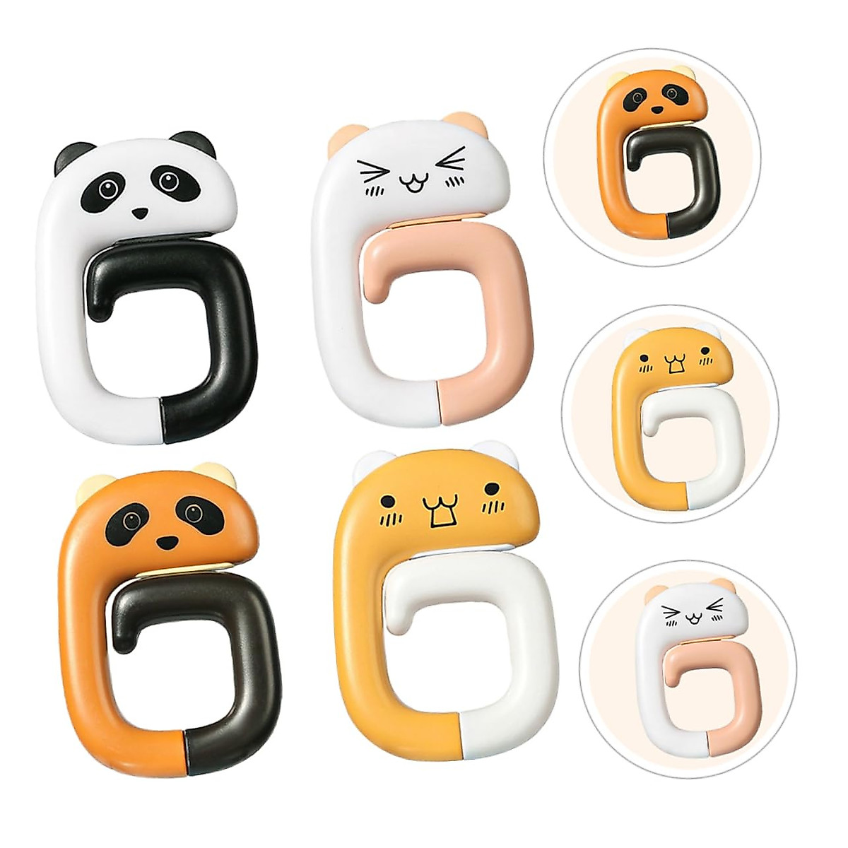 STOBAZA 4pcs Cartoon Animal Desktop Hook Desk Office Bag Hook Nail Handbag Hook Holder Plastic Reusable Hooks Heavy Duty Hangers Tote Multi-Function Hooks Abs Hanger Rack Non-Slip Student