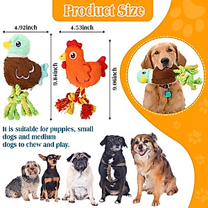 Leyndo 2 Pack Squeaky Plush Dog Toy Duck Chicken Dog Toy Teething Toys for Dog Puppies Interactive Stuffed Chew Toys Stuffed Animal Chew Toys for Small Medium Dogs Halloween Christmas Present