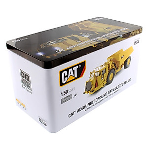 Diecast Masters 1:50 Caterpillar AD60 Articulated Underground Truck, with Working LED Lights and Removable Rock Load Included – High Line Series 85516