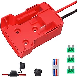Power Wheel Adapter Set for Milwaukee 18V Battery with 14AWG Wire for Robotics, Work Lights, RC Trucks, and RC Toys