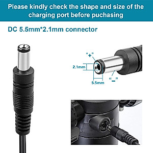 12V 1A Power Adapter for Razor Power Core 90, E90 E95 95 Charger, ePunk, XLR8R, Electric Scream Machine, Kids Ride On Toys, Electric Scooter Power Supply - 6.5 FT Battery AC DC Power Cord Charge
