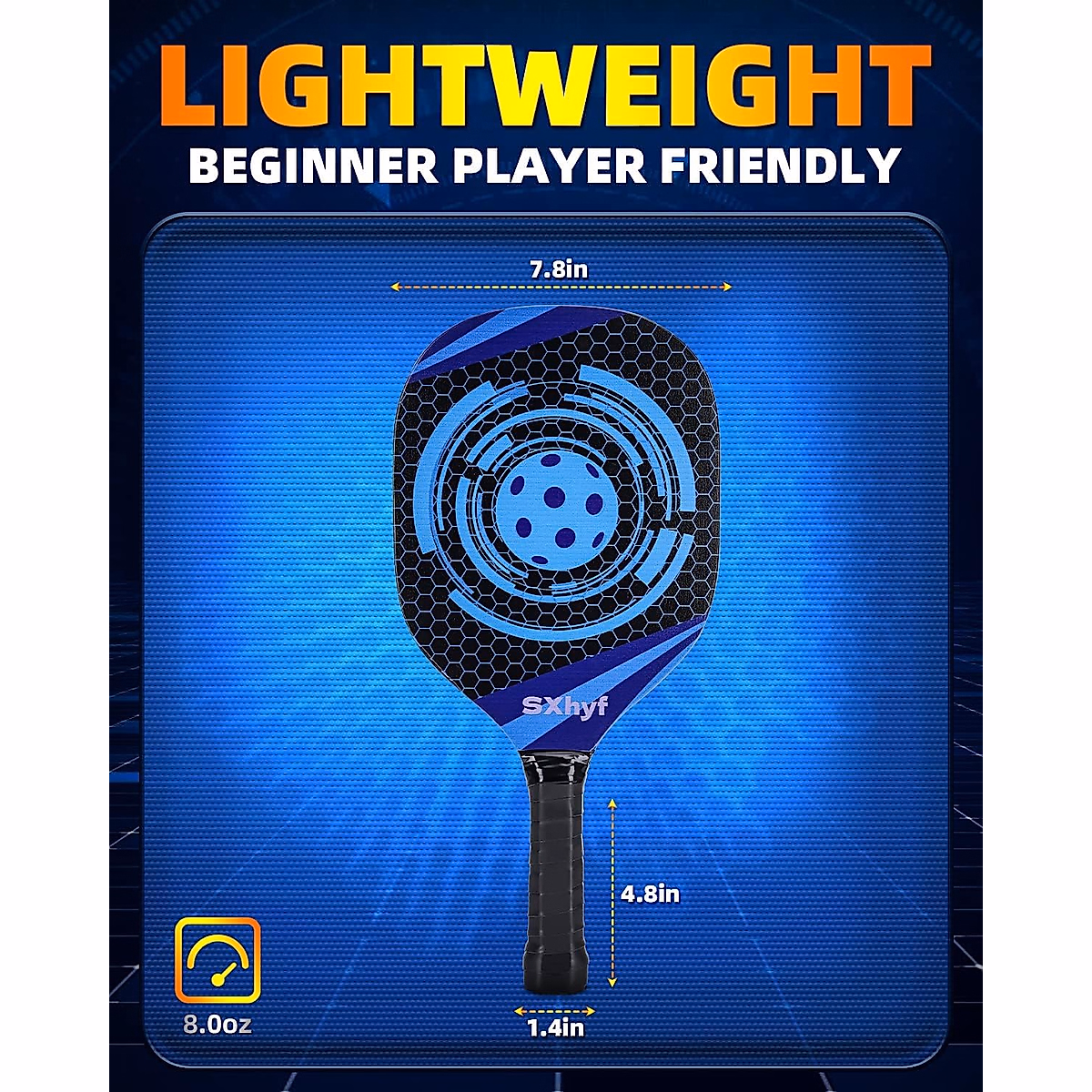 SXhyf Pickleball Set with Net Paddles of 4 Beginner Racquets Set, Fun Racquet Sport Include Wood & Balls 1 Carry Bag, Gifts for Men Women