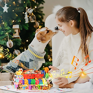 3D Musical Birthday Cards with Lights & Blowable Candle, Pet Dog Theme Funny Birthday Greeting Card, Dog Mom or Dad Bday Popup Cards for Husband Wife Friend and Every Dog Lover Play Song 'Happy Bday'