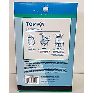 Top Fin Silenstream Large PF-L Filter Cartridges Refill for PF30, PF40 and PF75 Power Filters 6.5in x 4.5in - (6 Count)