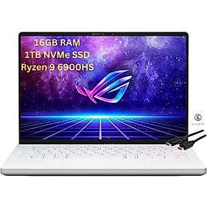 ASUS - ROG Zephyrus 14” Gaming Laptop – AMD Ryzen 9 6900HS - 16GB DDR5 RAM - 1TB PCIe 4.0 SSD - AMD Radeon RX 6700S - WQXGA 120Hz - Windows 11 - Moonlight White - Kuulpal HDMI Cable or, USB Hub