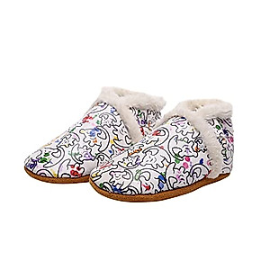 Cotton Soft Boots Walkers Infant First Snow Shoes Baby Plush Warm Girls Baby Shoes Size 7 Toddler Girl Boots (Multicolor, 12-18 Months)