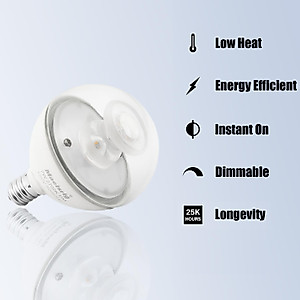 Maelsrlg G16.5 Light Bulb LED, 60W Equivalent, Small Round Light Bulbs, E12 Candelabra Base, Dimmable, Daylight 5000K, 7W 600 Lumens, Type G Light Bulb, Clear Glass, Pack of 4