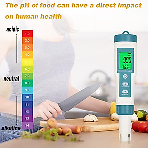 Generic PH Meter Digital Water Quality Tester - 7 in 1 Water Salinity Testing Kit with PH Temp EC TDS ORP S.G. and Salt - High Accuracy Water Test Equipment for Aquarium and Swimming Pool, WT367