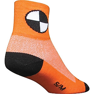 SockGuy Men's Crash Test Dummy Socks, Orange, Sock Size:10-13/Shoe Size: 6-12
