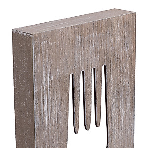 Haven Home Decor Set of 3 Oversized Utensils Kitchen Rustic Plank Art, Fork Knife Spoon 18-inches x 18-inches, Natural