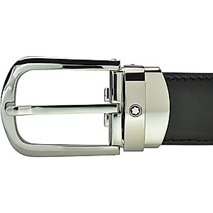 Montblanc Horseshoe Buckle Black/Brown 30 mm Reversible Leather Belt 114412