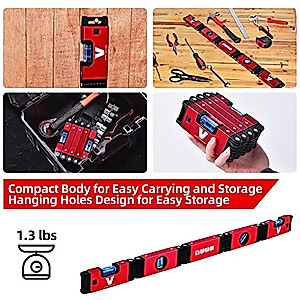 Foldable Level,BOWEITI 28 Inch Multi-Function Folding Level Measurement Tool with 45°/90°/180° Bubbles,Magnetic Versatile Hinged Level for Precise Leveling