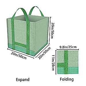 Reusable Yard Waste Bags/Lawn Bags/Leaf Bags, Collapsible Garden Bag, Pop Up Garden Bag, Heavy Duty Woven Polypropylene Bag, Double Bottom Design Reinforced carry handles(1-Pack 32Gallons )