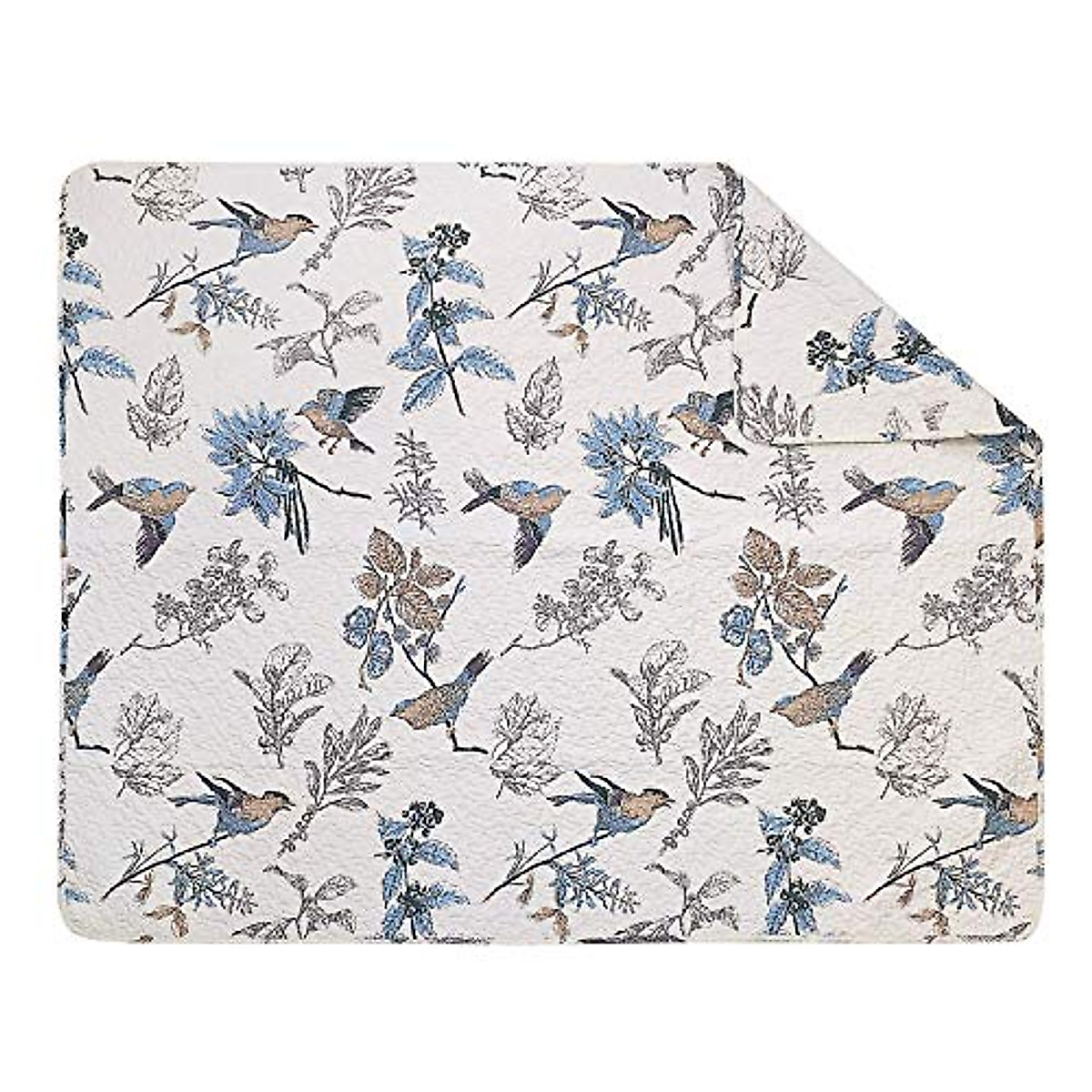 Brandream 3PC Birds Bedding Blanket Pillow Shams Set of 2 Standard Size Plus Cotton Quilted Blanket