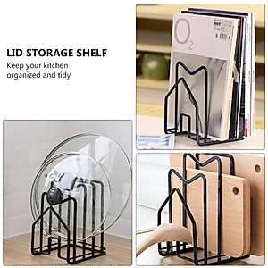 Cabilock 1pc Multifunctional Pot Lid Holder Cutting Board Rack Pan Storage Rack Dish Chopping Board Holder Kitchen Pot Pan Lid Rack Pot Cover Organizer Tableware Stainless Steel Pot Rack