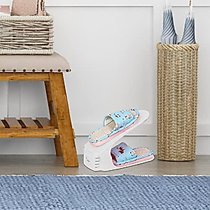 Shoe Slots - Space-Saving Double Layer Shoe Organizer Rack for Closet | 3-Level Shoe Rack Thickened Holder Storage Space Saver Yuxun