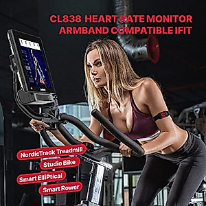 FITCENT Heart Rate Monitor Armband with Blutooth ANT+, Optical Armband Heart Rate Monitor, HRM Arm Band for Peloton IFit Strava Wahoo Zwift Garmin Watch (Black)