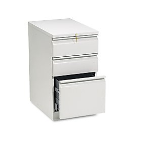 HON 33723RQ Efficiencies Mobile Pedestal File w/One File/Two Box Drwrs, 22-7/8d, Lt Gray