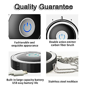 CKTUSJ Portable Air Purifier Necklace, Travel Personal Mini Air Purifier, Ion Generator Air Cleaner, Compact USB Charging, Remove Pets Smell, Smoke and Dust for Car,Airplane,Office,Bedroom and Travel