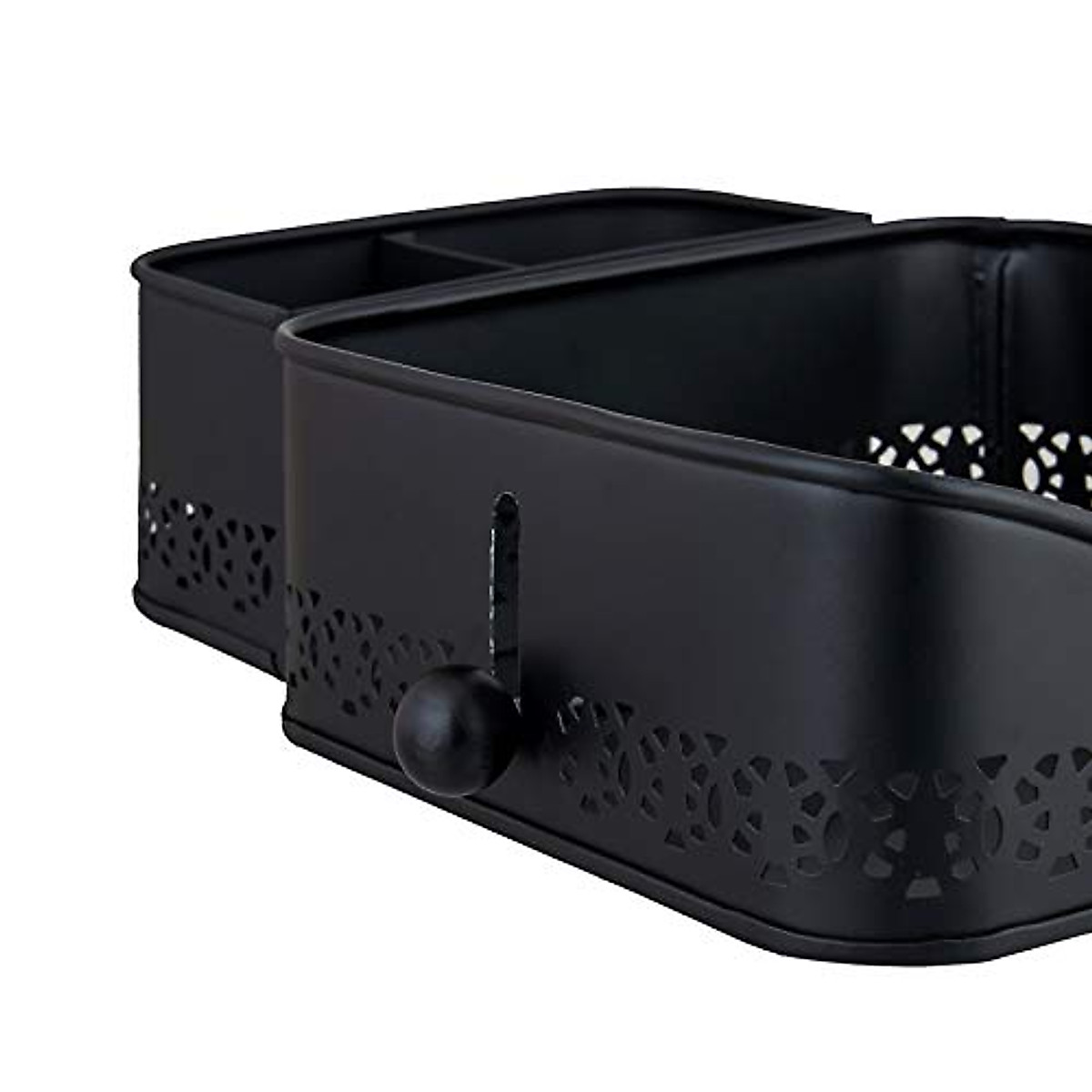 Asiatic Craft Salt Pepper and Napkin Caddy - Galvanized Black Holder Metal for Kitchen Farmhouse Organizer Indoor Outdoor Table Home Décor Hotel Design 1 AC-AE-037N