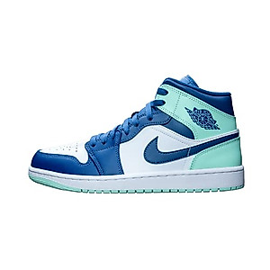 Nike Men's Air Jordan 1 Mid Sneaker, Mystic Navy/Mint Foam-white, 11