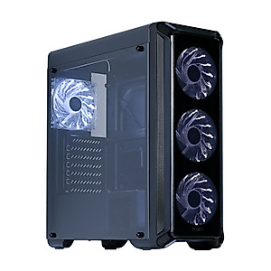 Zalman i3 Edge ATX Mid Tower Computer Case Gaming PC Case, Includes 4X 120mm White LED Fans, Acrylic Side Window, High Airflow Mesh Panel, USB 3.0,Black