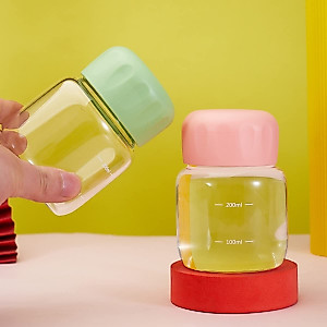 TANKLANCY 4 Pack Glass Food Storage Jars with Screw Lid for Overnight Oats Containers,10 oz Mini Glass Overnight Oats Jars