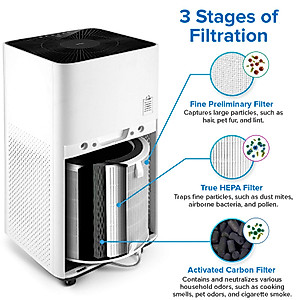 LEVOIT Air Purifiers for Home Large Room Up to 1980 Ft² in 1 Hr With Air Quality Monitor & LV-H135 Air Purifier Replacement Filter