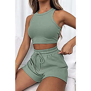 AUTOMET Womens 2 Piece Outfits Lounge Matching Sets Two Piece Linen Shorts Spring Tops Trendy Clothes Summer Vacation Resort Wear for Women 2023