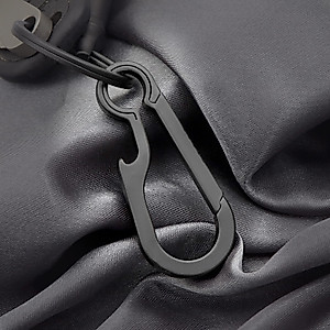 PJYTAC Black Titanium Carabiner for Keys Small Keychain Quick Release Key Clip with Bottle Opener Holder for Men and Women Gifts for Him