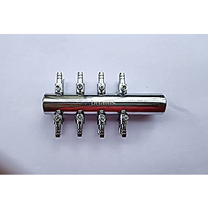bnafes 8-Way Aquarium Air Flow Control Lever Valve Chromium Copper Distributor Fish Tank Splitter