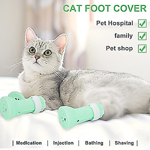 JAKI Cat Shoes Anti-Scratch Silicone Boots for Cats, Adjustable Rubber Cat Feet Covers Gloves Kitten Shower Paw Protector, Pet Supplies for Cats Bath Cleaning Shaving Checking Treatment in Family