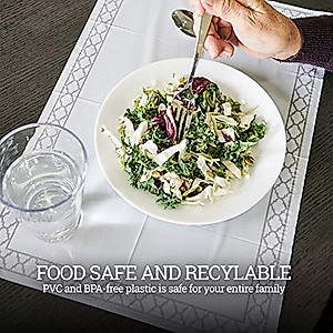 HomeWorthy White Disposable Placemats for Baby, Kids, Toddler, Children, Adults - Neat and Sticky Plastic Placemat Table Topper Solutions for Restaurant, Schools, Crafts, or Travel Mats - 40 Pack