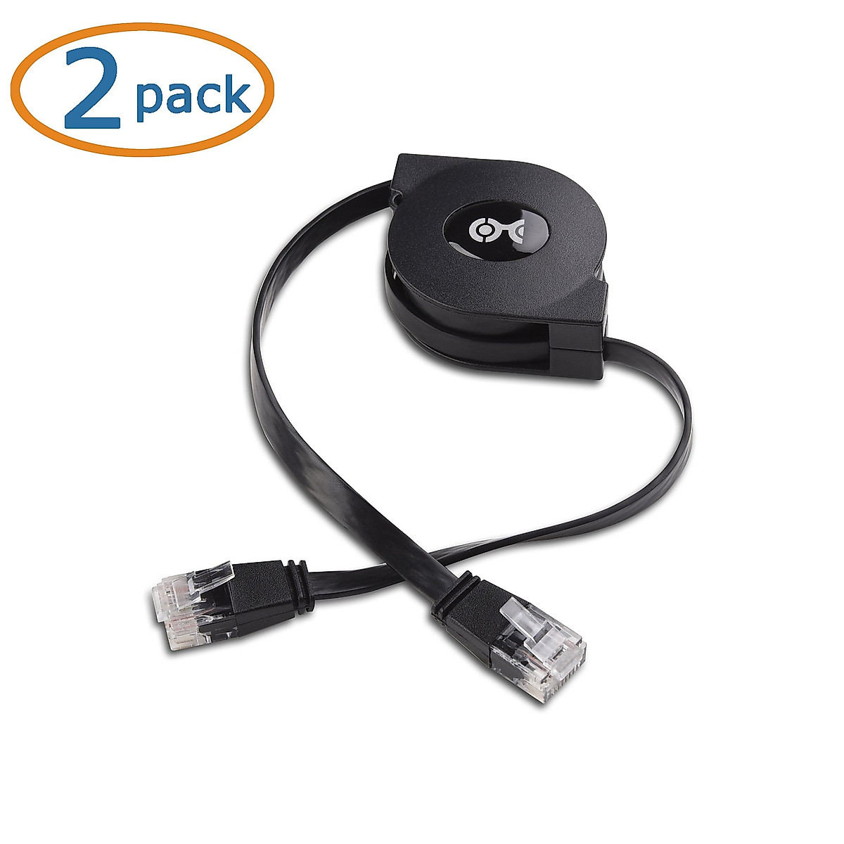 Cable Matters 2-Pack Retractable Ethernet Cable 3ft (Retractable Cat 5e Cable, Retractable Cat 5 Ethernet Cable, Cat5e Cable) Supporting 10/100/1000 Mbps Gigabit Ethernet