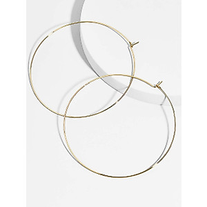 1mm Thin Extra Large Hoop Earrings，3 Pairs Set 90mm Huge Gold Hoops 18k Gold Plated Stainless Steel Big Gold Hoop Earrings for Women