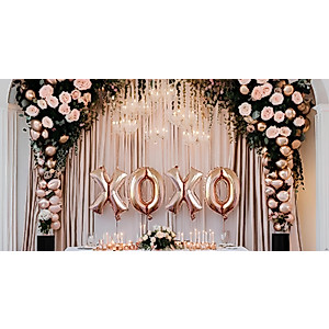 Dzrige 16 Inch XOXO Balloons,Valentine's Day Mylar Foil Letter Balloons for Valentine Party Wedding Bridal Showers Engagement Anniversary Decor Supplies (Rose Gold)