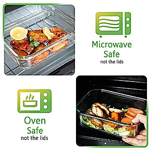 M MCIRCO 20 Pieces Glass Food Storage Container with Lids, Airtight Glass Lunch Containers,No Leaking Glass Meal Prep Container,Microwave, Oven, Freezer and Dishwasher Friendly