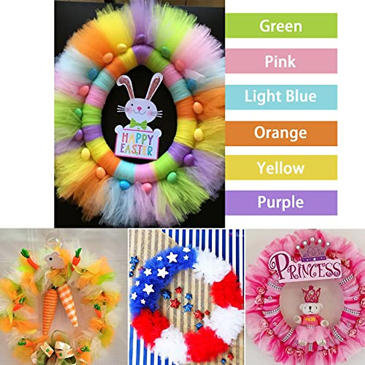 White Tulle Fabric, 6 Inch by 100 Yards Tulle Roll for Tutu Wedding Decoration DIY Crafts Gift Wrapping Party Backdrop Baby Shower Table Skirt