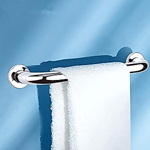 CRODY Bath Wall Attachment Handrails Grab Bar Rails Bathroom Grab Bar Armrest, Shower Handrails Towel Rack, Bathtub Disabled Auxiliary Skid Handles Copper Chrome Safety Support Rails for Family Pre/70