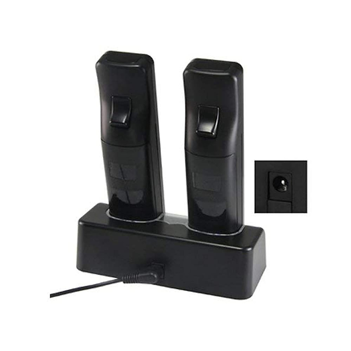 OSTENT Charger Dock Station + 2 Battery Packs for Nintendo Wii Remote Controller Color Black