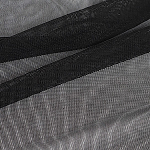 Superfine 4-Way Stretch Net Fabric Nylon Spandex Power Mesh, Pre-Cut 5 Yards Long 60" Wide, Lightweight Sheer (Black)