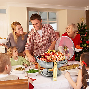 SETLUX 5QT Round Chafers for Catering Chafing Dishes for Buffet Gold Set,Chafers and Buffet Warmers Sets for Parties 4.5L(Gold 4 Pack)