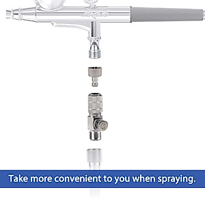 SAGUD Airbrush Quick Release Disconnect Coupler Adapter Kit with Adjustment Valve, Extra 4 Female Fitting & Extra 5 O-Ring Kit, 1/8 Male -1/8 Female Hose Connections