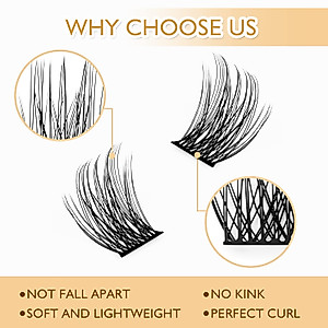 WONSIS Lash Clusters, 120 Pcs Individual Lashes Cluster, Soft and Lightweight Individual Lashes, 0.07 Thickness C Curl Synthetic Reusable Artificial DIY Lash Extension (Volume-Medium 12mm)