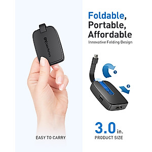 Cable Matters 4K@240Hz USB C Hub DisplayPort 1.4 with 100W Charging, Support 8K@60Hz, HDR(Foldable USB C to DisplayPort Hub) Compatible with Thunderbolt 4, MacBook Pro, XPS, iPad Pro, iPhone 16/15 Pro