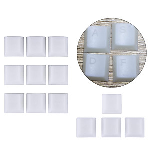 Petforu POM Jelly Keycaps 109-Key Doubleshot Translucent OEM Profile for 61/87/104/108 Keys PC Gaming Mechanical Keyboards - White (Top Printed)