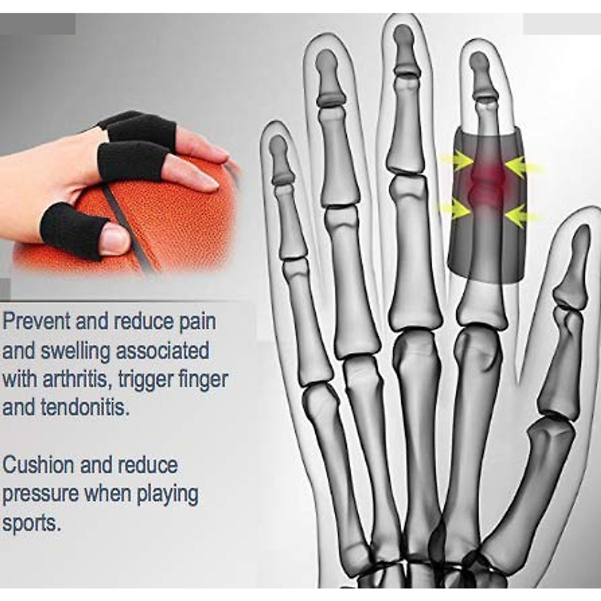 Finger Sleeves, Compression Brace to Relieve Swelling, Arthritis Pain, Trigger Finger, Post Operative Care, Protect Against Sports Injury